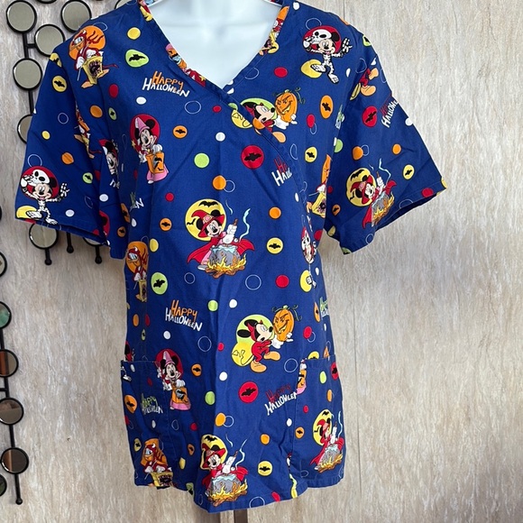 Disney | Tops | Disney Halloween Character Scrub Top | Poshmark